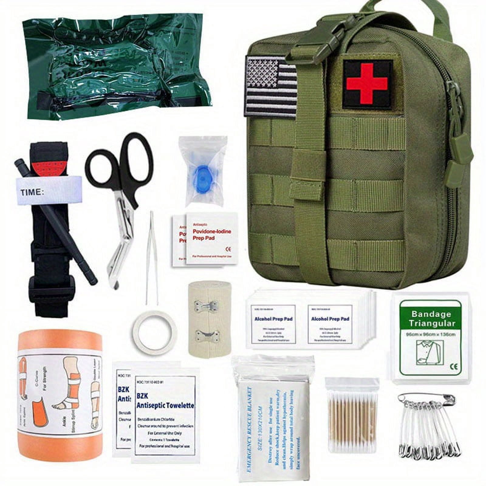 Tactical Trauma Survival First Aid Kit, Outdoor Tourniquet Bandage ...