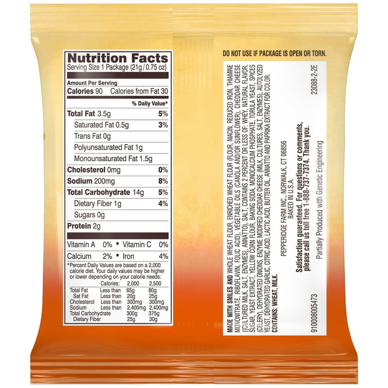 Goldfish Nutrition Label