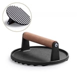 CAURHQSX 1pc Cast iron Rectangular Meat Press Round Heavy-Duty Steak ...