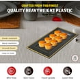 Yumchikel Hard Plastic Serving Tray Set, Black & Gold Rim Disposable ...