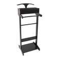 Black Valet Stand for Men and Women, Wood Suit Rack, Freestanding Coat ...