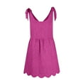 Qwertyu Womens V Neck Solid Color Lace Wedding Dress Short Sleeveless