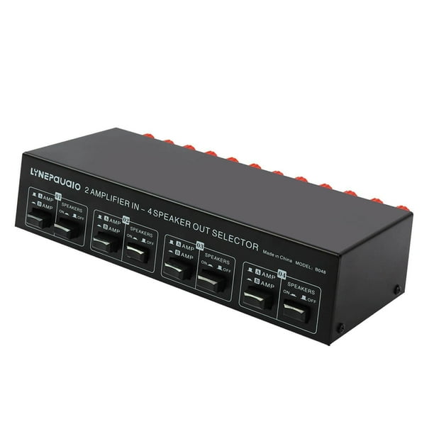 Maoww 2 in 4 Out Speaker Selector Switch Box 4 Zone Multi-Zone Speakers ...
