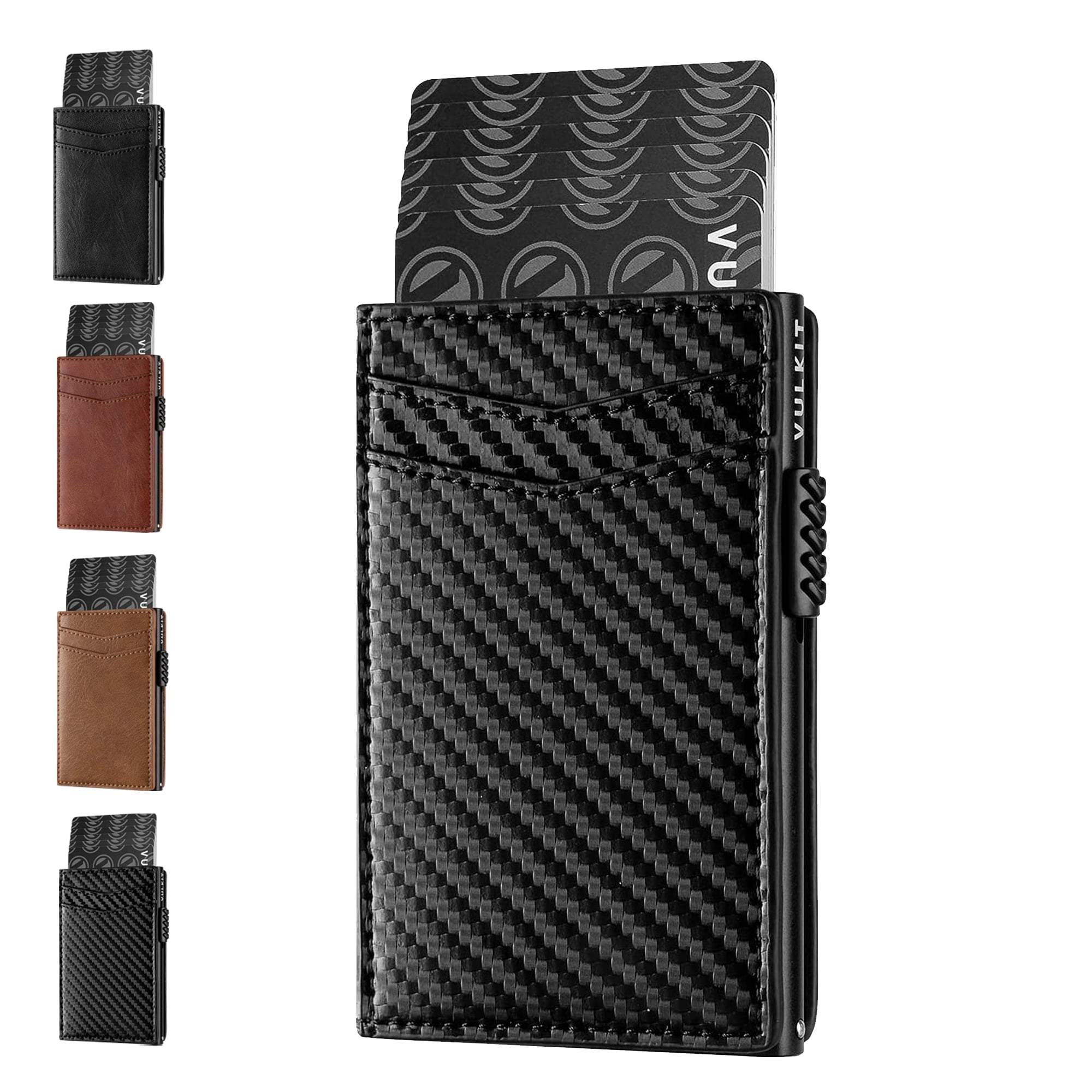 Card Holder with ID Window Pop Up Cards Slim Leather Wallet RFID ...