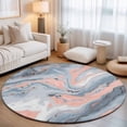 Abstract Marble Texture Area Rug, Coral Pink Grey Blue Gradient Stone ...
