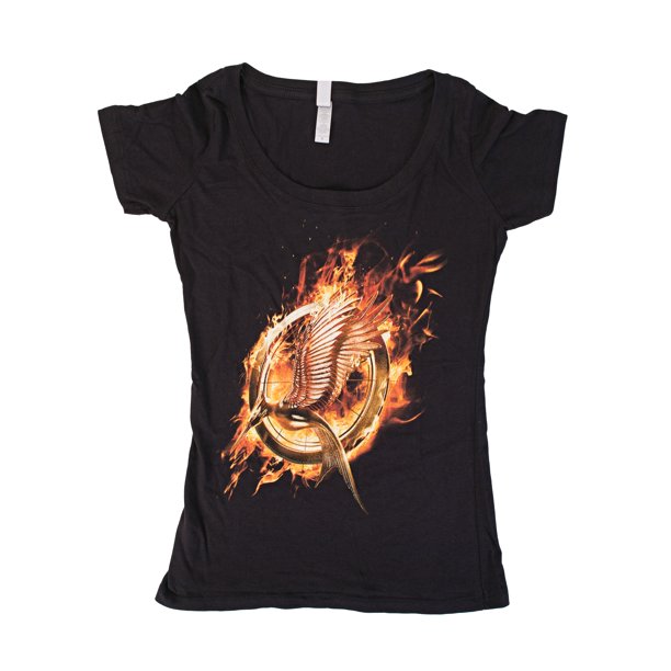 FEA - The Hunger Games 2: Catching Fire Mockingjay Juniors Scoop Neck T ...