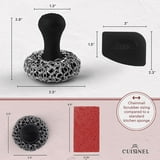 Cuisinel Cast Iron Scrub Chain, Stainless Steel Cleaning Set, Skillet ...