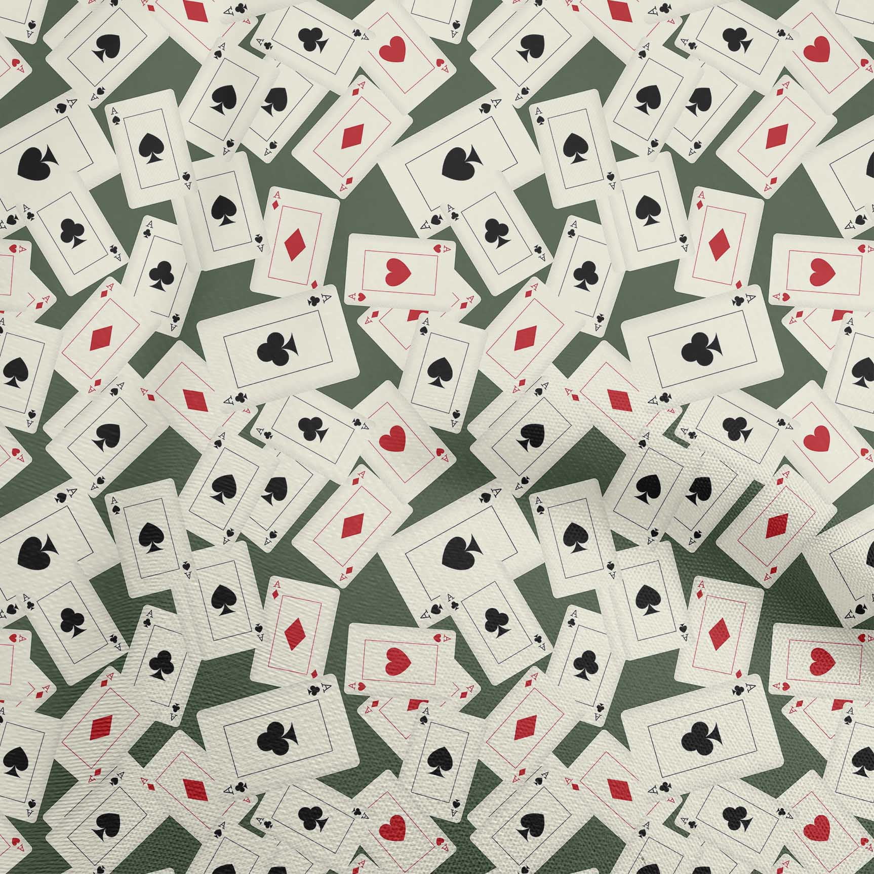 oneOone Viscose Chiffon Green Fabric Poker Card Fabric For Sewing ...