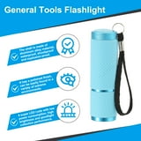 Uxcell 9 LED Glow in Dark Flashlights, Mini Flashlight Rubber Coated ...