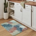 Blue Red Beige Palm Leaves Front Door Mat Indoor Entrance, Summer ...