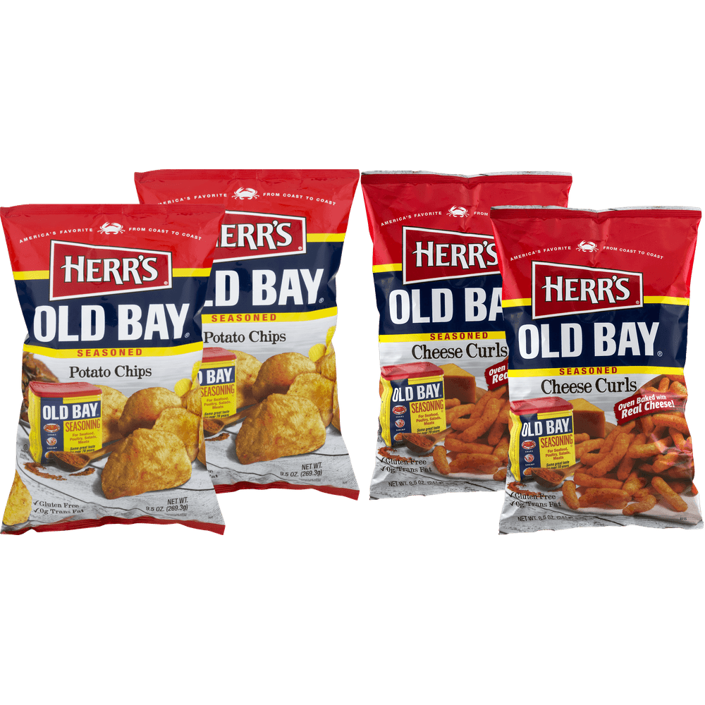Herr's Old Bay Seasoned Potato Chips & Old Bay Seasoned Cheese Curls ...