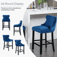 27 Inch Wingback Counter Height Bar Stools with Tufted Velvet Modern ...