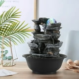 BEAMNOVA 10.2"H Tabletop Water Fountain with Rolling Ball & LED Light, Indoor Resin Rockery ...