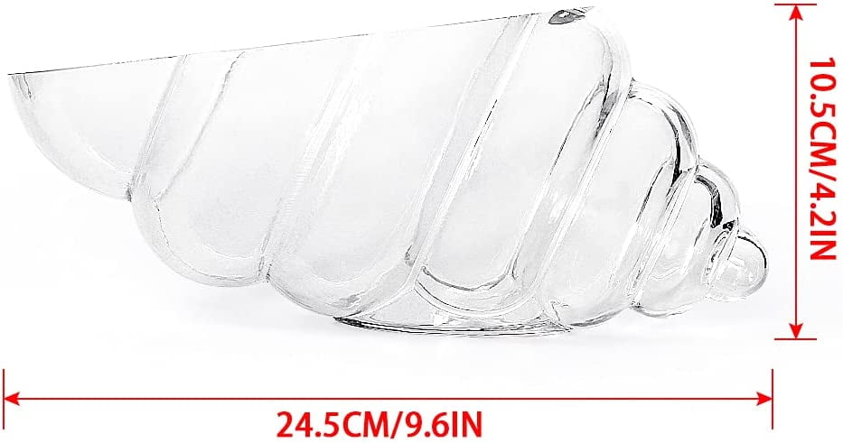 Buy Glass Shell Vase, 10-Inch Seashell Potpourri Holder, Decorative ...