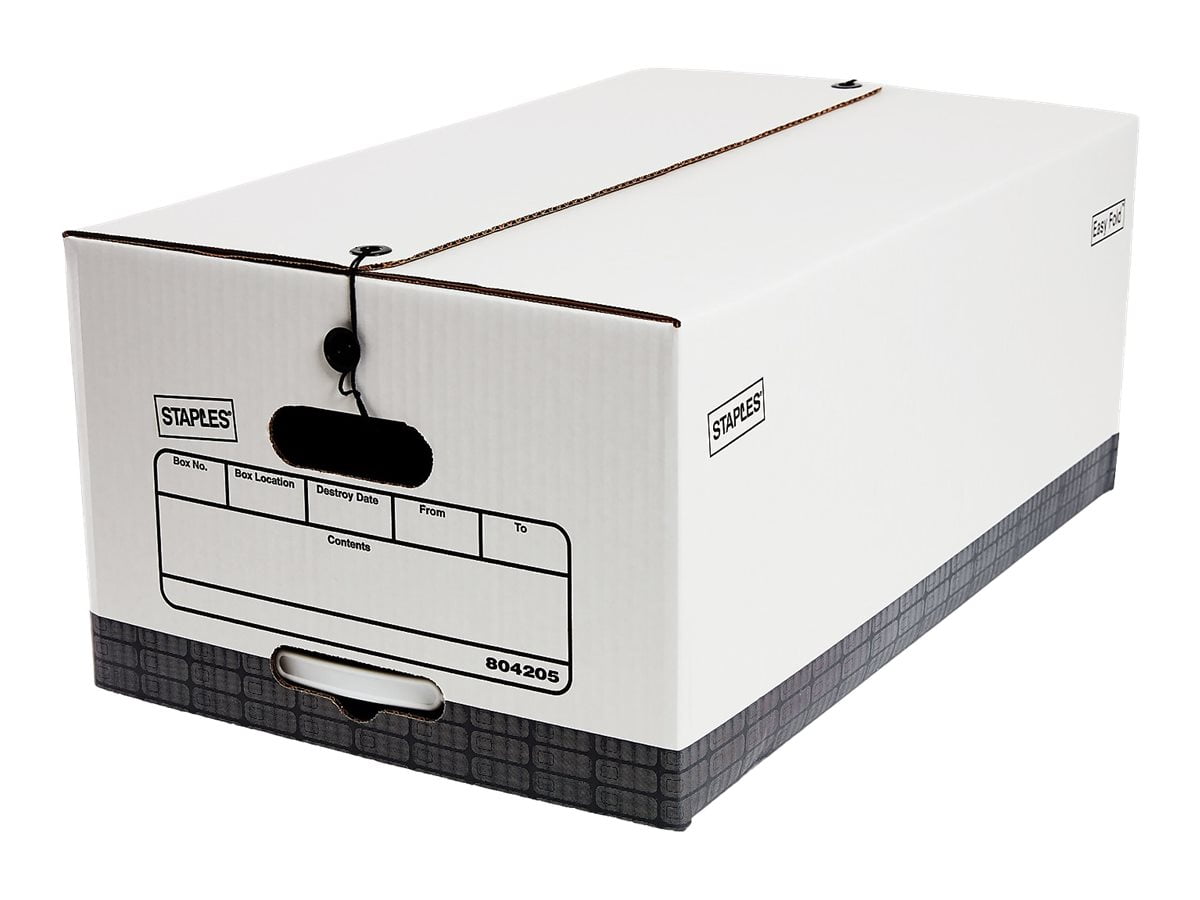 Staples Medium Duty - Storage box - Legal - white (pack of 4) – BrickSeek