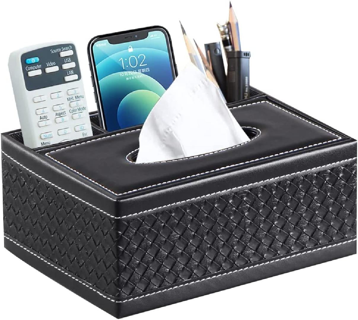 Leather Tissue Box Cover,Multifunctional Tissue Box Holder with ...