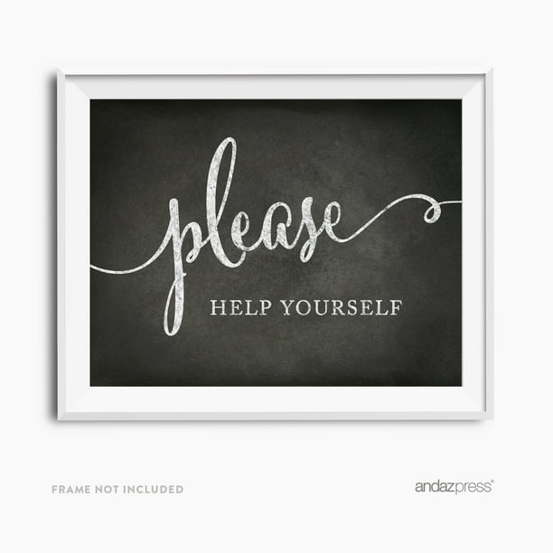 Please Help Yourself Vintage Chalkboard Wedding Party Signs - Walmart.com