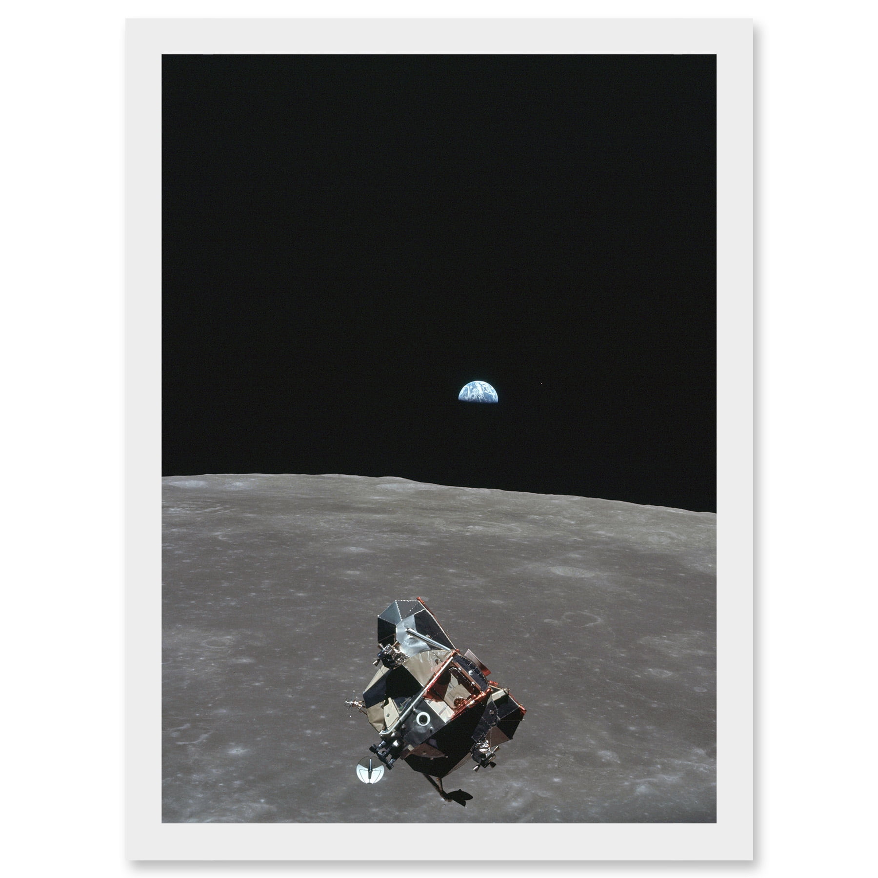 Space NASA Earth Moon Lunar Landing Module Earth USA Photo Artwork ...