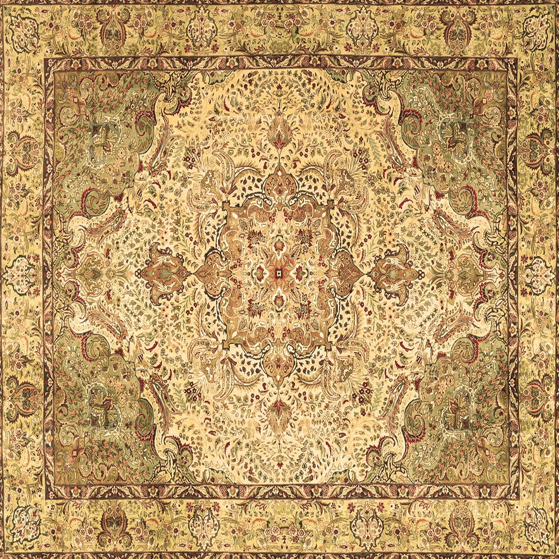 Ahgly Company Indoor Square Persian Brown Traditional Area Rugs, 4 ...