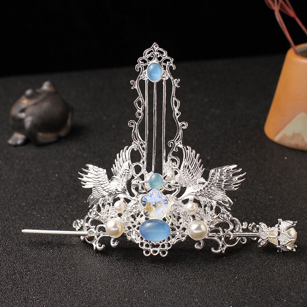 Simple Retro Chinese Style Hair Accessories Corset Hair Alloy Gem Crane ...