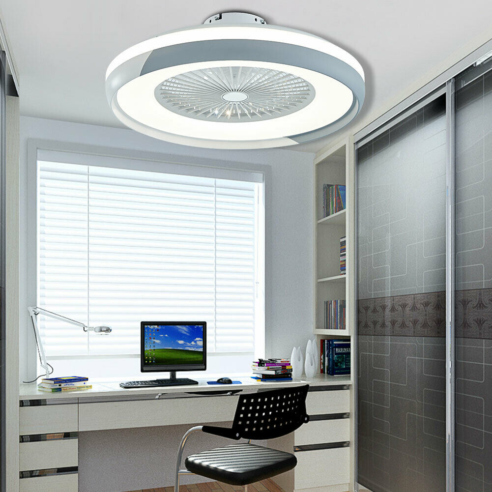 18inch Modern LED Ceiling Fan Light Dimmable Bedroom Chandelier with ...