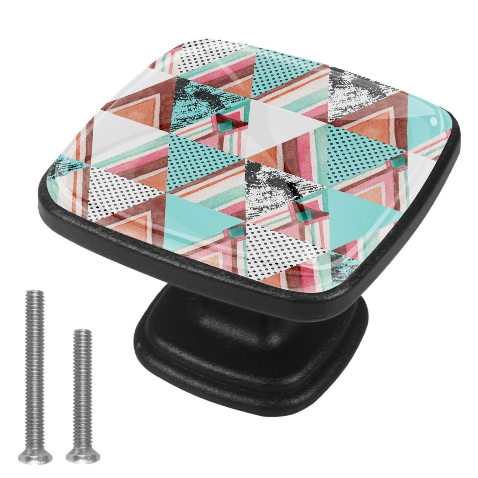 4 Pcs Cabinet Handle Drawer Pulls Geometry Graphics Knobs with Screws ...