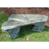 Athena Garden Petrified Rock Bench - Durable Outdoor Concrete Stone ...