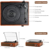 DIGITNOW Nostalgic Bluetooth Record Player, 3-Speed Belt-Driven ...