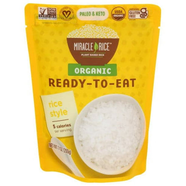 MIRACLE RICE, Organic Ready to Eat Rice Style - 7oz | Pack of 6 ...