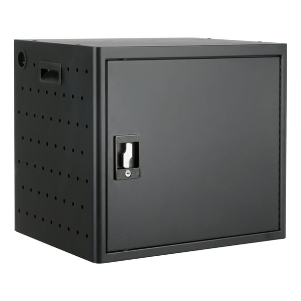 Learniture Shapes Series 12-Bay Wall-Mount Steel Charging Cabinet Black ...