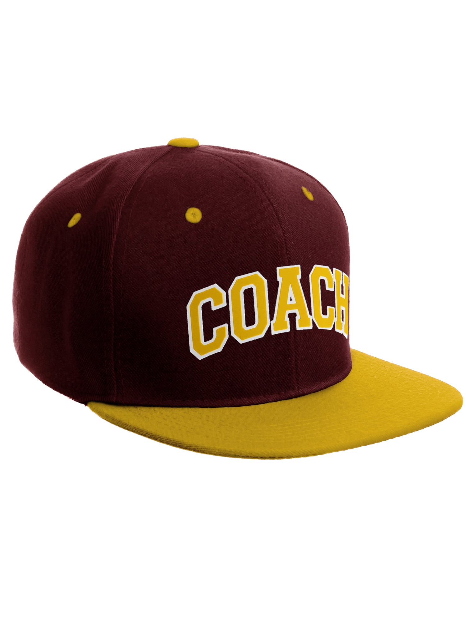 Original Team Coach Snapback Hat Classic Layered Arched Letters Flat ...