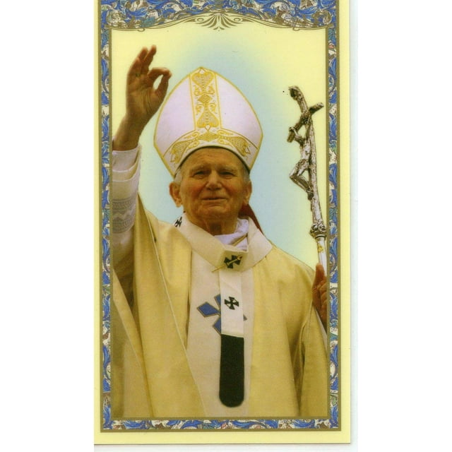 Pope St. John Paul II - Relic Laminated holy card - Blessed by Pope ...