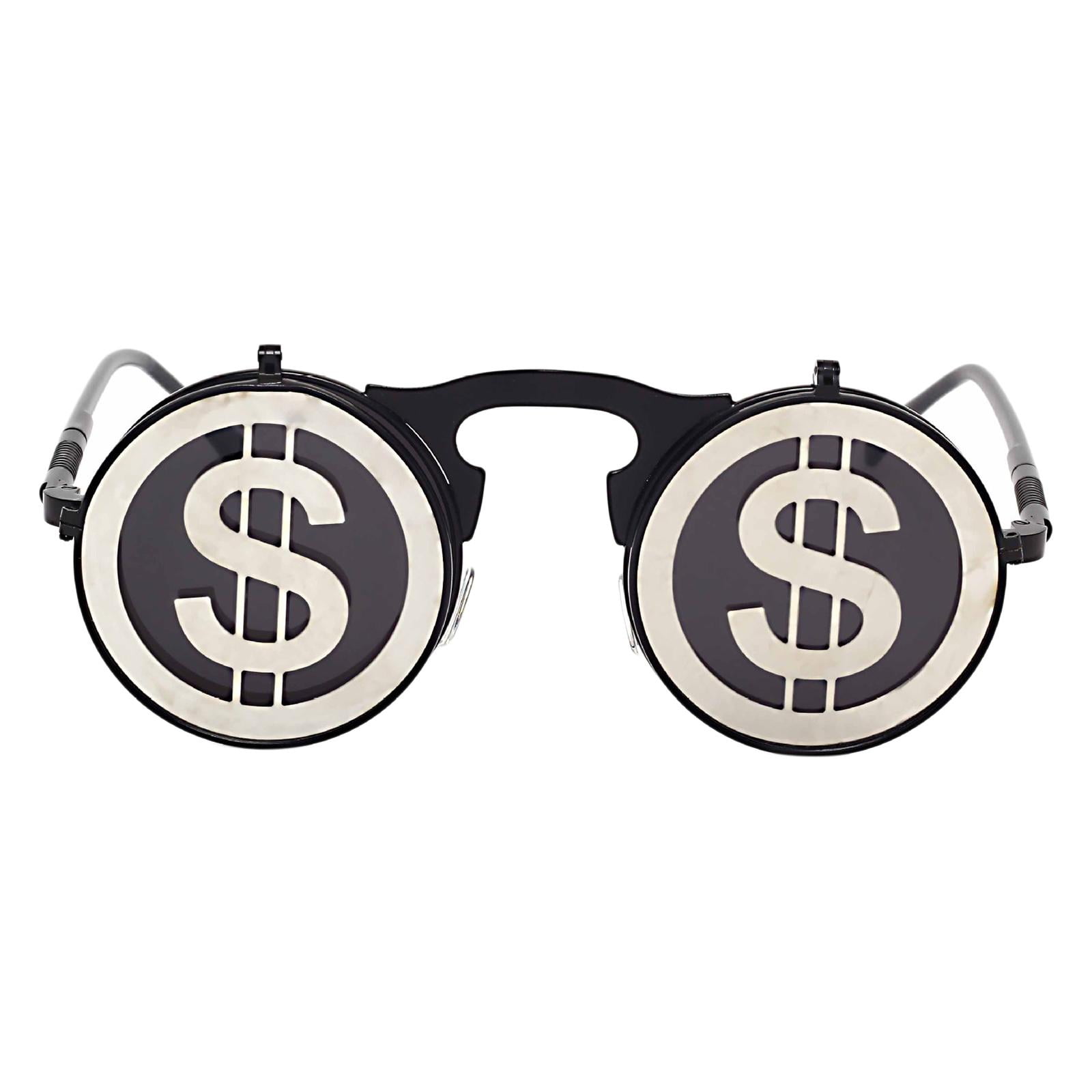 Fashion Steampunk Gothic Up Round Sunglasses Metal Frame Round Lens ...