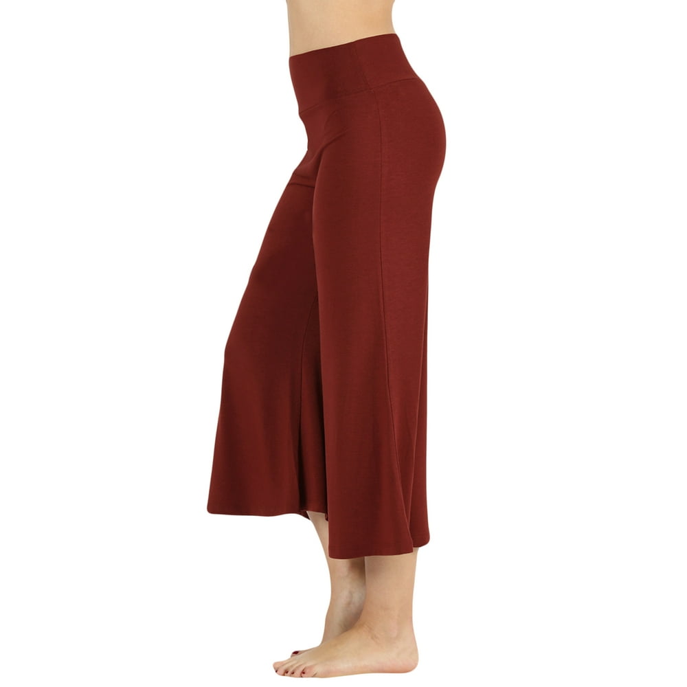TheLovely - Womens Knit Capri Culottes Gaucho Wide Leg Pants - Walmart ...