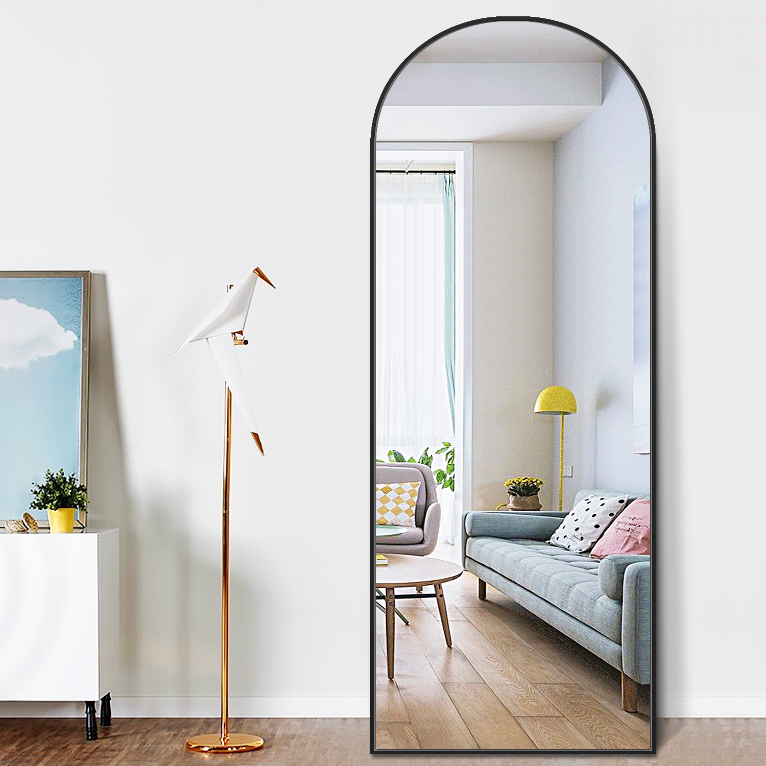 PexFix 65 In X 22 In Full Length Floor Mirror Arched Shape Full Body PexFix 65 In X 22 In Full Length Floor Mirror Arched Shape Full Body