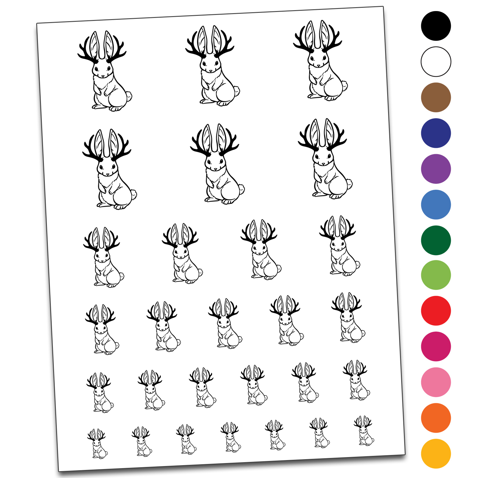 Standing Jackalope Mythical Rabbit with Antlers Water Resistant ...