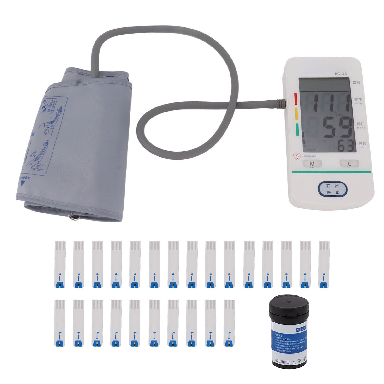 Monitor de presión arterial de azúcar en sangre Ticfox kit de glucosa ...