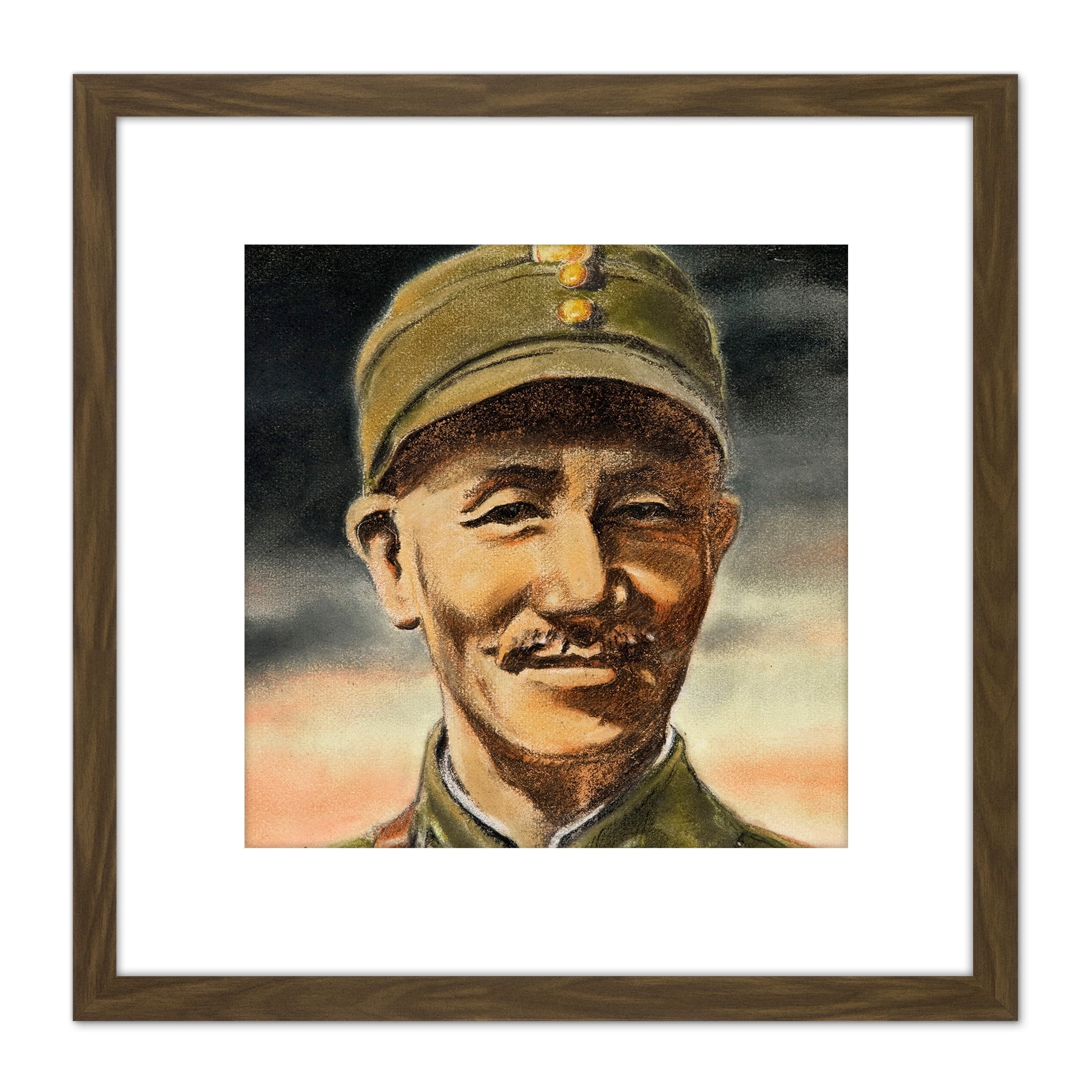 Tymim Faces WWII Chinese General Chiang Kai Shek 8X8 Inch Square Wooden ...