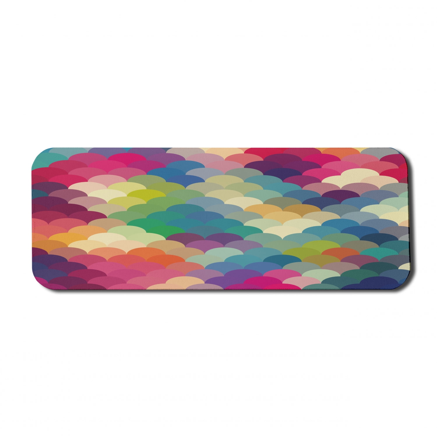 Abstract Computer Mouse Pad, Colorful Retro Style Scales Inspired Wave ...