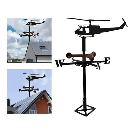Metal Weathervane Helicopter Ornament, Garden Stake Weather Vane ...