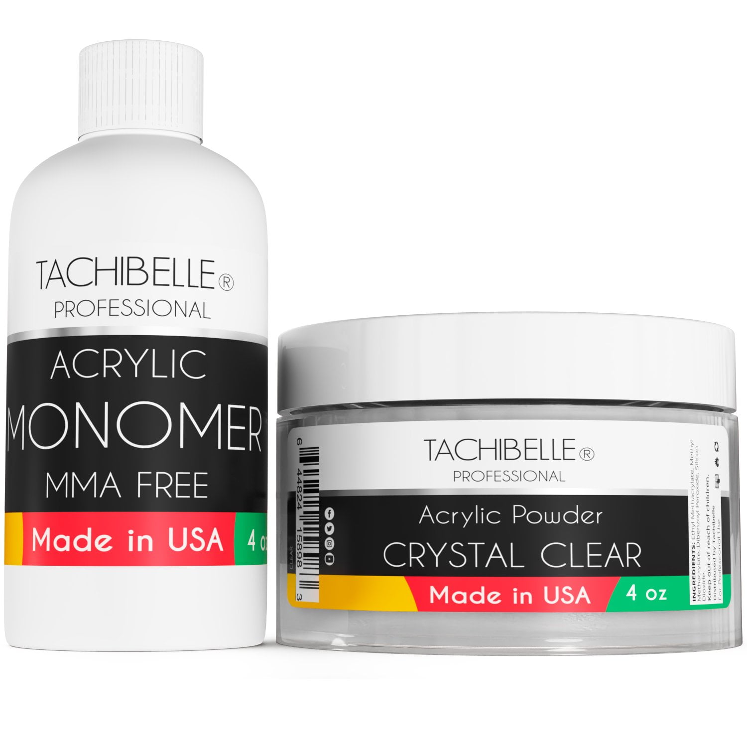 Tachibelle Professional Polymer Kit Acrylic Powder Crystal Clear 4 oz ...