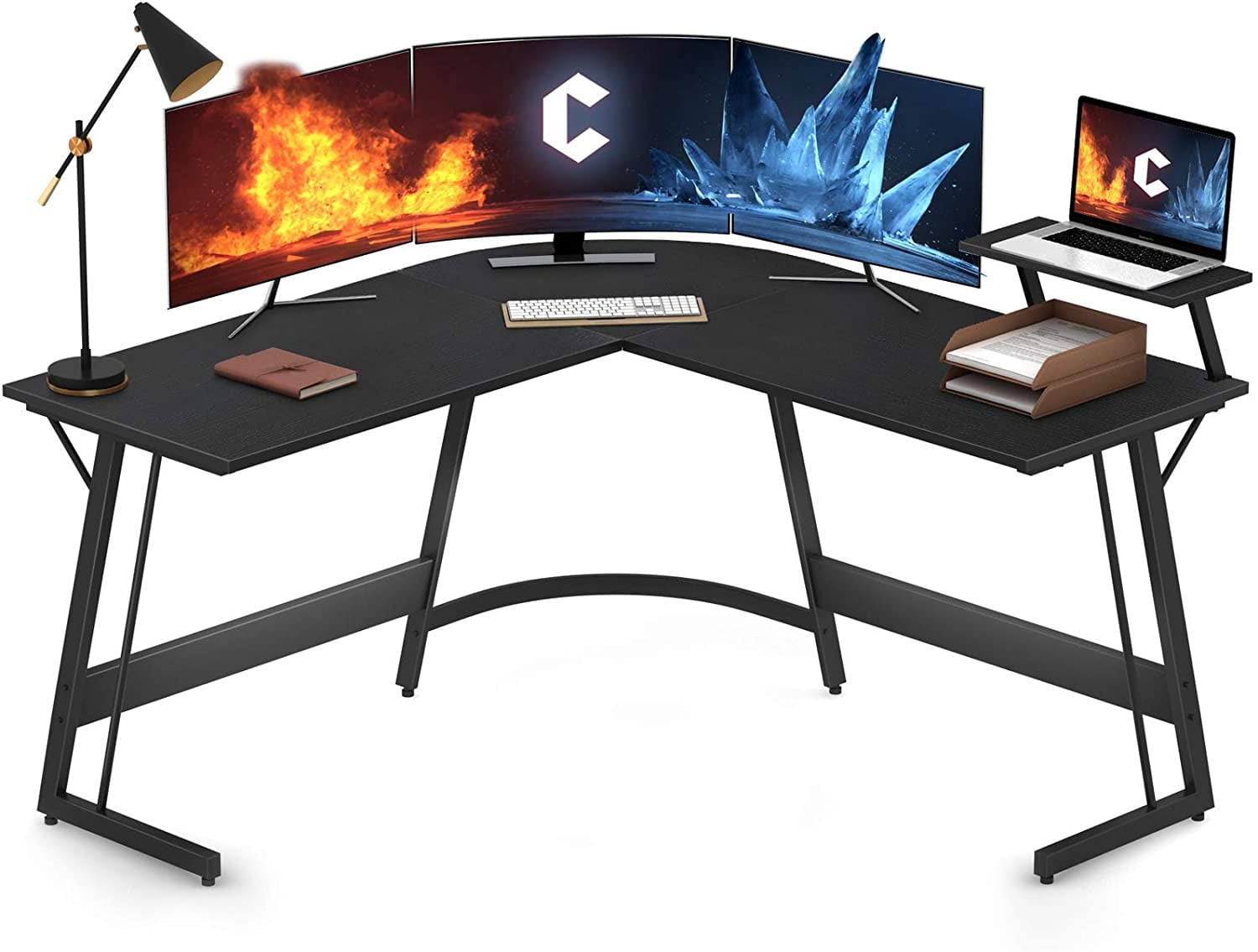 Modern L-Shaped Desk Computer Corner Desk, Gaming Writing Study Desk ...