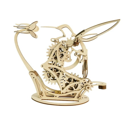 Wooden Kinetic Hummingbird Sculpture Set Assemble Animal Models With ...