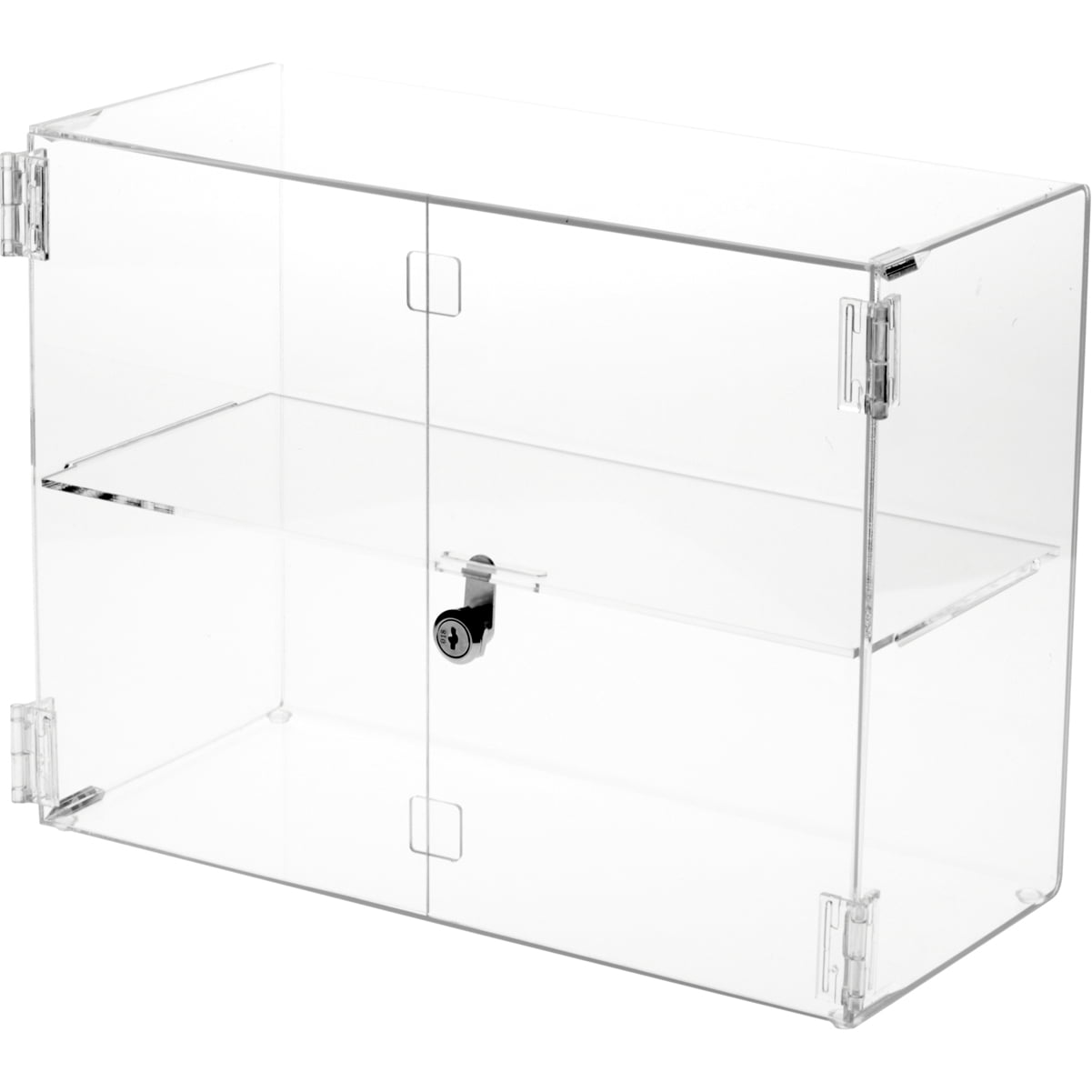 Plymor Clear Acrylic Rectangular Locking Display Case, 1 Shelf, 12" H x ...