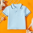 IVEYRTF Kids Solid Color Collar Short Sleeve Shirt Casual Versatile Top ...