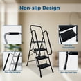 3-Step Folding Step Stool with Wide Anti-Slip Pedal, Sturdy & Portable ...