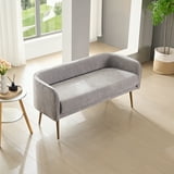 Upholstered Bench for Bedroom or Entryway, with Low Backrest and ...