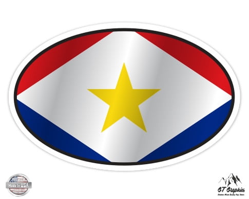 Saba Flag Oval - 7" Vinyl Sticker - For Car Laptop I-Pad - Waterproof ...