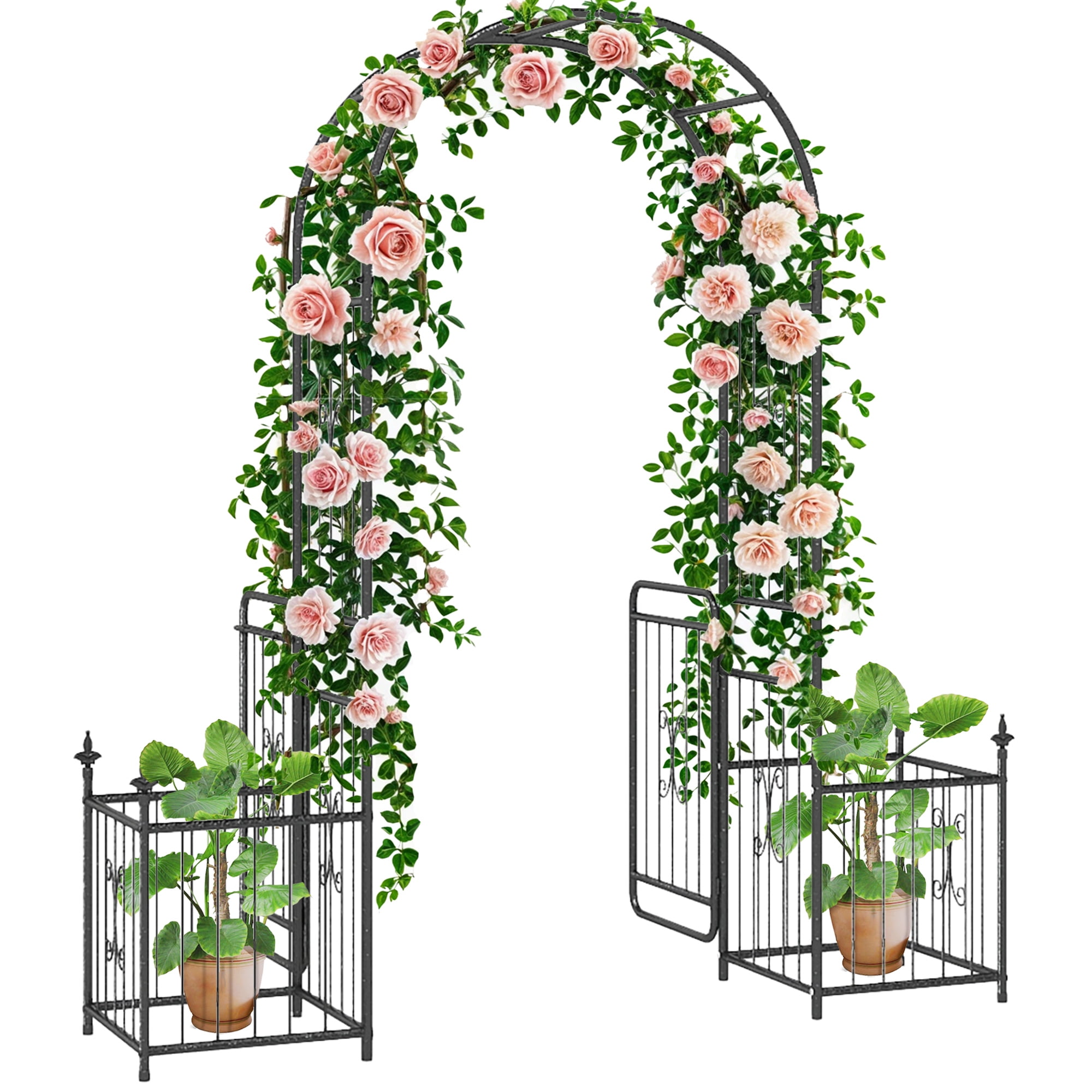 Click here for Outsunny 87 Metal Garden Arbor Arch With Double Do... prices