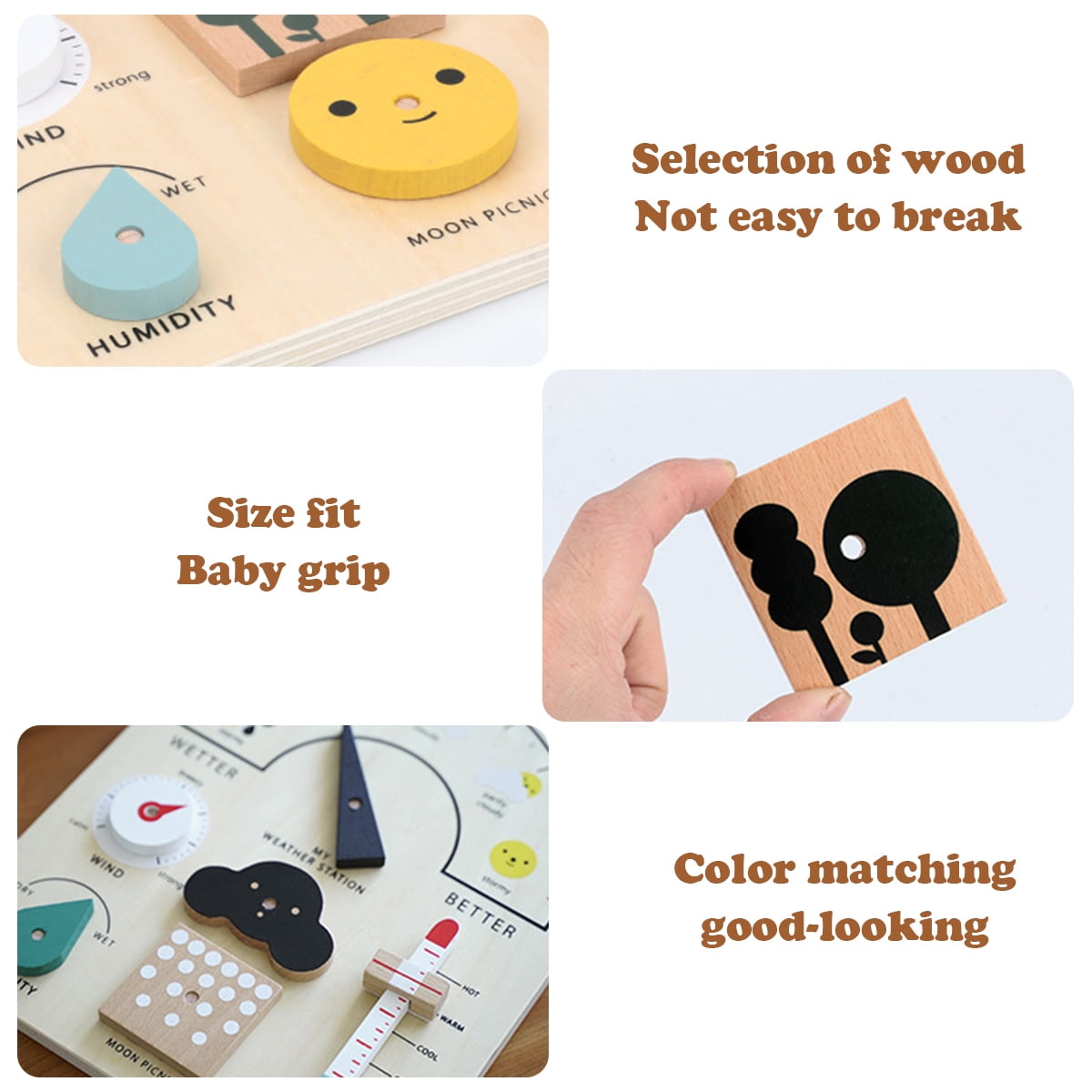 Buy Willstar Weather Watch - Educational Wooden Weatherboard for Kids ...